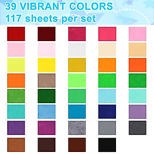 Phinus Felt, 117PCS Felt Sheets, Colourful of Felt Fabric Can Be Used for DIY, Sewing, Patchwork, Decoration (4" x 4")