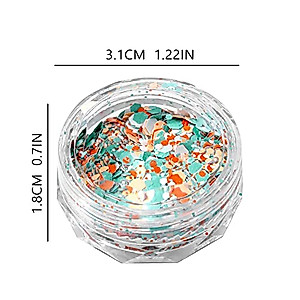 Dip Powe Top Base and Activator Decoration Art for Nails Body DIY Nail Manicure Irregular 6 Set Boxes Set Eyes Tips Sequins Glitter Face Nail Hair Craft Nail Powder Gel Nail Set