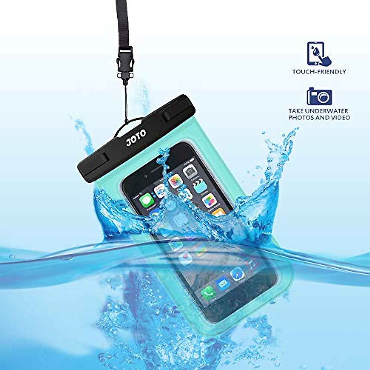 JOTO Universal Waterproof Phone Holder Pouch Bundle with 2 Pack Floating Wrist Strap for Waterproof Camera