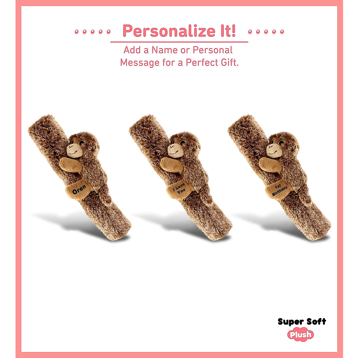 DolliBu Brown Monkey Plush Car Seatbelt Cover - Soft Fluffy Cushion Support for Safety Seat Belt Strap Cover, Decorative Wild Life Stuffed Animal Padded Toy Cute Vehicle Accessory for Kids & Adults