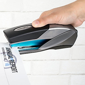 Swingline Stapler, Optima 25, Full Size Desktop Stapler, 25 Sheet Capacity, Reduced Effort, Blue/Gray (66404) - SWI66404