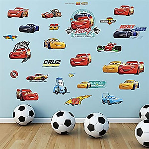 ufengke Cars Racing Story Wall Stickers DIY Removable Vinyl Peel and Stick Wall Decals for Nursery Boy's Room Bedroom