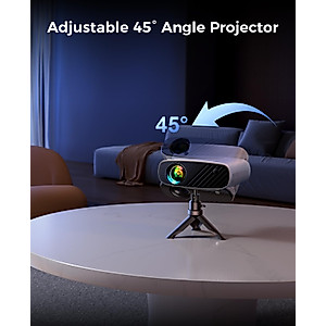 Mini Projector for iPhone, ELEPHAS 2023 Upgraded 1080P HD Projector, 8000L Portable Projector with Tripod and Carry Bag, Movie Projector Compatible with Android/iOS/Windows/TV Stick/HDMI/USB