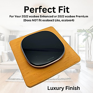 Elm Wood Square Wall Plate for Ecobee Smart Thermostat Enhanced and Premium Cover Trim Backplate