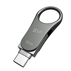 Silicon Power 32GB Type C & Type A Dual USB 3.0/3.2 Gen 1 Dual Flash Drive, Mobile C80