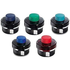 Lamy Ink Refill Color Variety Pack, Black/Blue, Green, Blue, Turquoise and Red 50ml Each 5 Inks Total (Lamy T52 Variety Bundle)