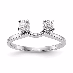 Solid 14K White Gold Engagement Diamond Wrap Wedding Ring Band Guard Enhancer Size 6 (.25 cttw.)