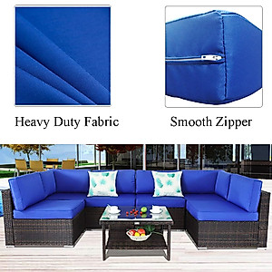 FLYMEI Outdoor Cushion Cover Replacement, Patio Cushion Slip Covers 22 X 22 X 4 inch, Patio Chair Cushion Covers Only, Water Resistant Patio Cushion Cover Navy Blue