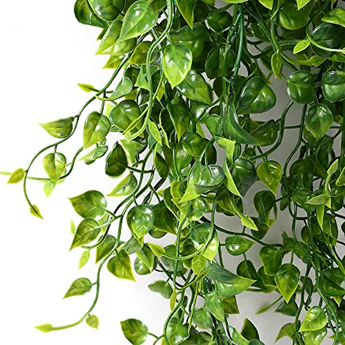 CLONG 2pcs Artificial Hanging Plants 32-in Fake Hanging Plant Fake Ivy Vine Outdoor UV Resistant Plastic Plants (Ivy)