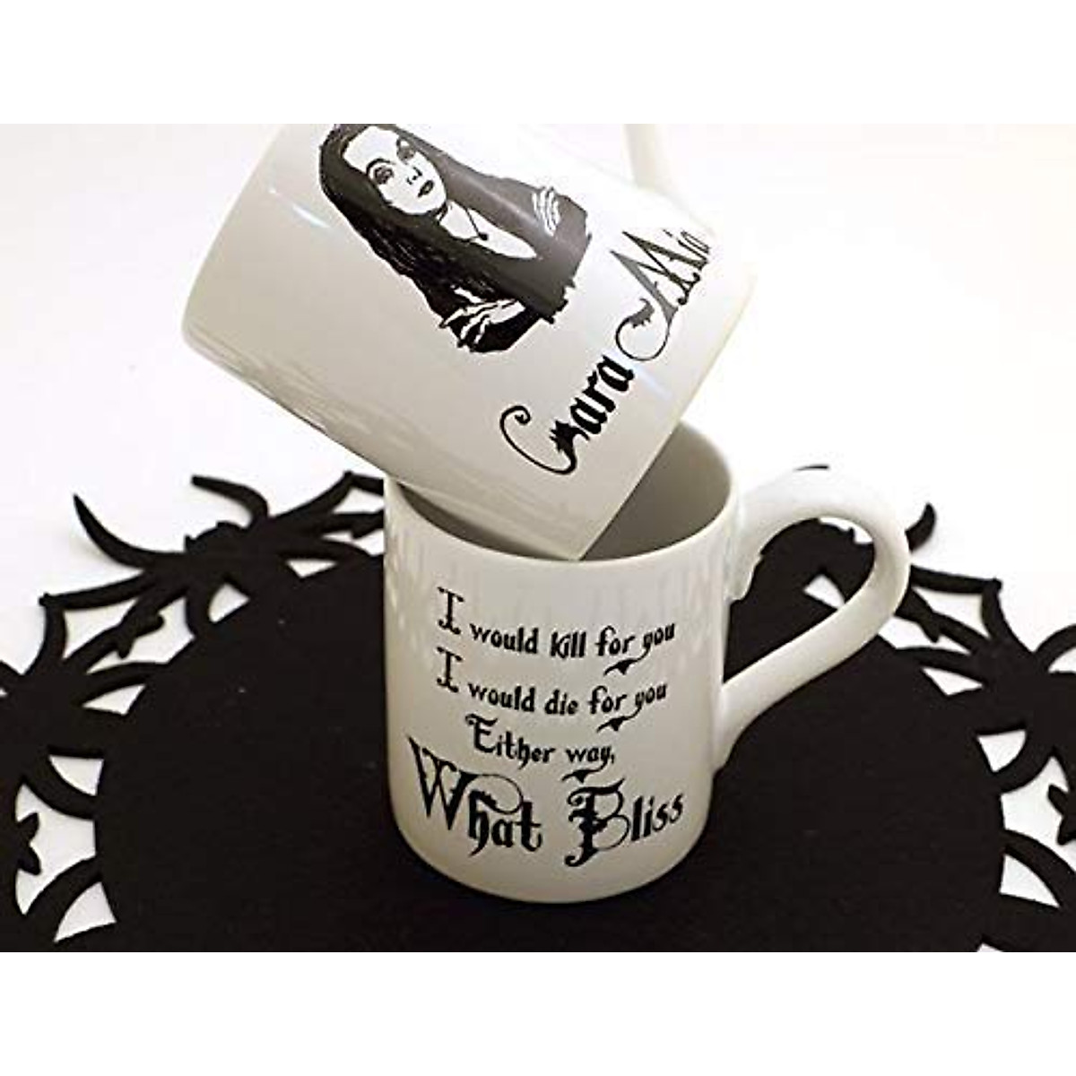 Vintage Macabre Family Funny Handmade Ceramic Mug Set LennyMud by Lorrie Veasey