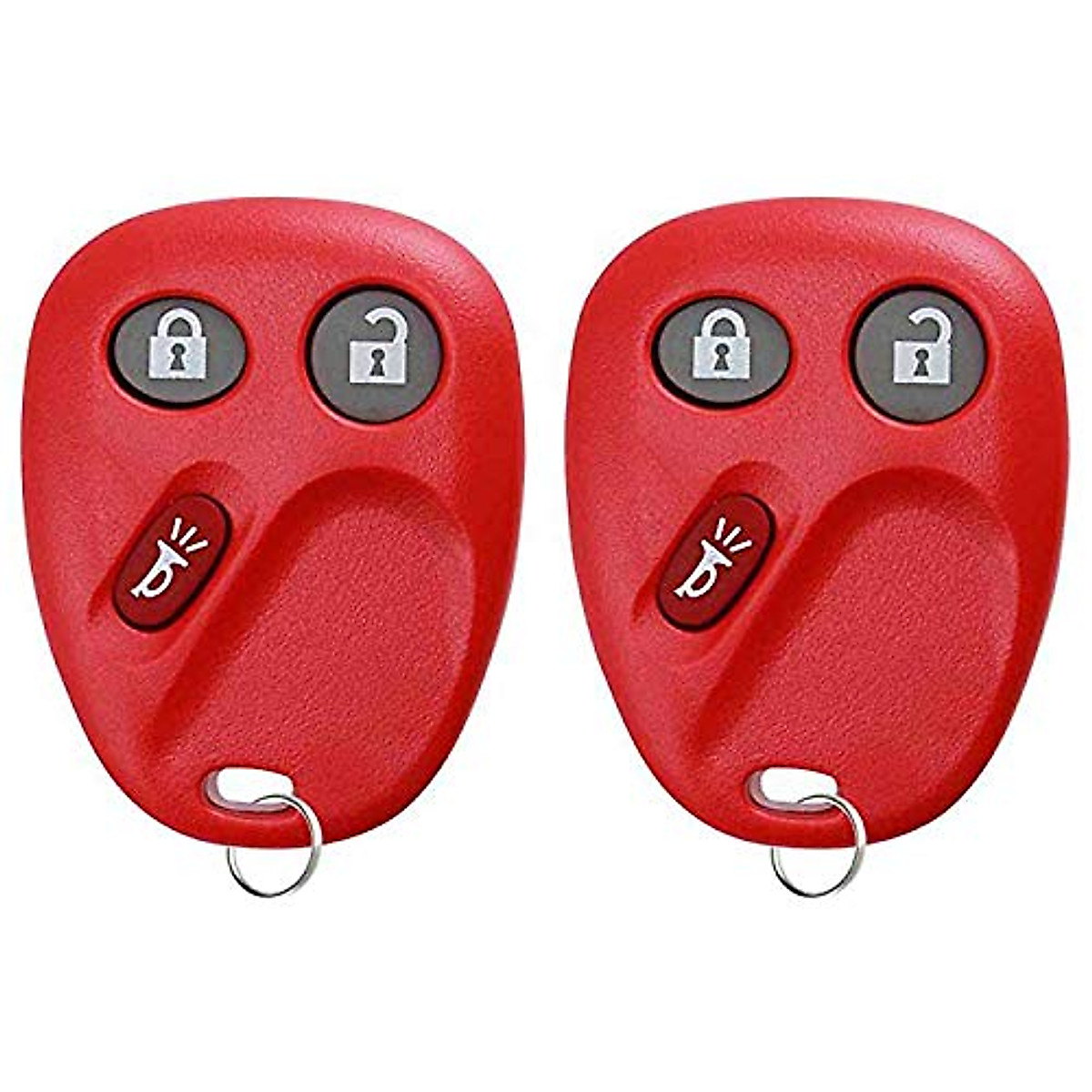 for 03-07 Cadillac Chevy GMC Hummer Pontiac Saturn Keyless Entry Remote Key Fob Red 3btn 21997127 LHJ011 - 2 Pack