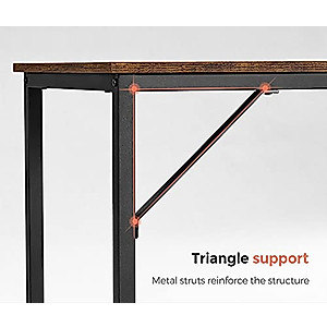 VASAGLE 31.5-Inch Computer Writing Desk, Home Office Small Study Workstation, Industrial Style PC Laptop Table, Steel Frame, Rustic Brown + Black