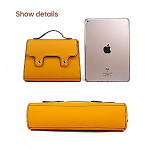 KUMarte Crossbody Bags For Women Vegan Yellow Leather Cute Phone Designer Waterproof Crossbody Bag Adjustable Shoulder Straps Handbag Purse Bag Girl Messenger Satchel Bag