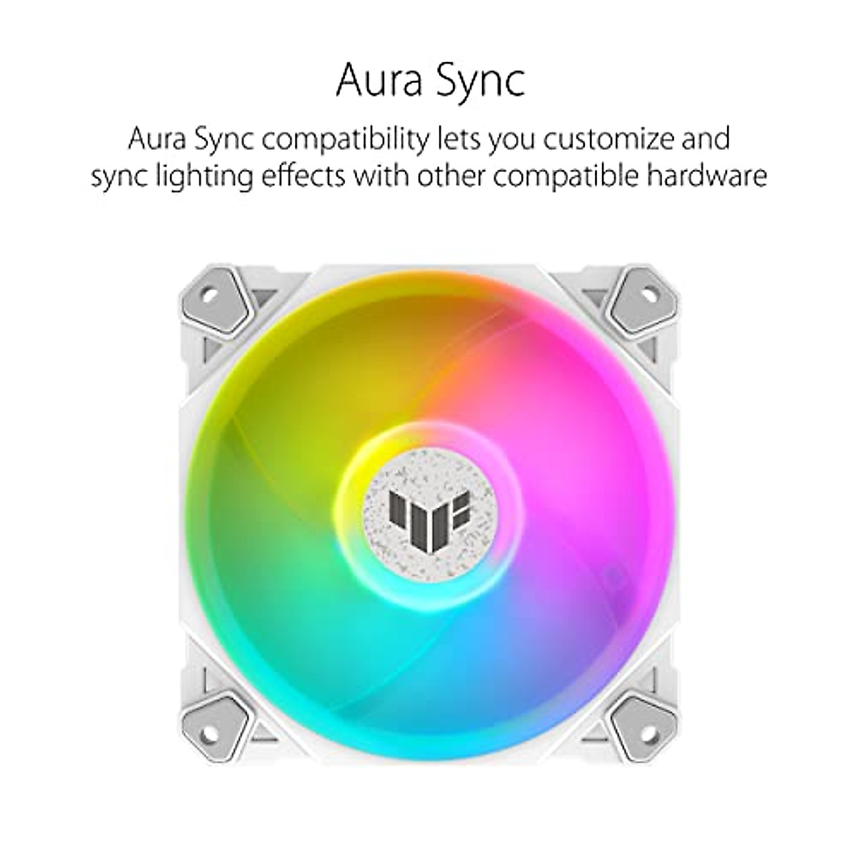 ASUS TUF Gaming TF120 ARGB White Edition Chassis Fan 3-Pin Customizable LEDs Blade, Advanced Fluid Dynamic Bearing