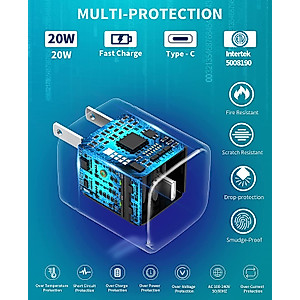 tiavalmax USB C Charger Cable for iPhone iPad, USB 2.0 Type C Charger Fast Charging (2 Pack USB C Charger Block & 6.6ft USB C to Lightning Cable)