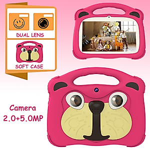 Kids Tablet, 7 Inch Android 12.0 Tablet for Kids, 2 GB RAM 32 GB ROM, Parental Control Mode Tablets for Kids with Drop-prool Case, Google GMS Certified, Wi-Fi, Dual Camera, Eucational, Games