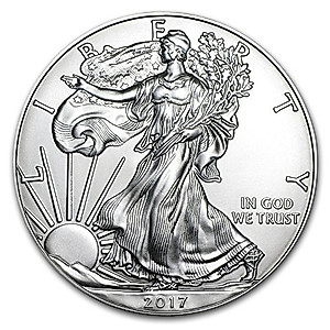 2017-1 Ounce American Silver Eagle Low Flat Rate Shipping .999 Fine Silver Dollar Uncirculated Us Mint