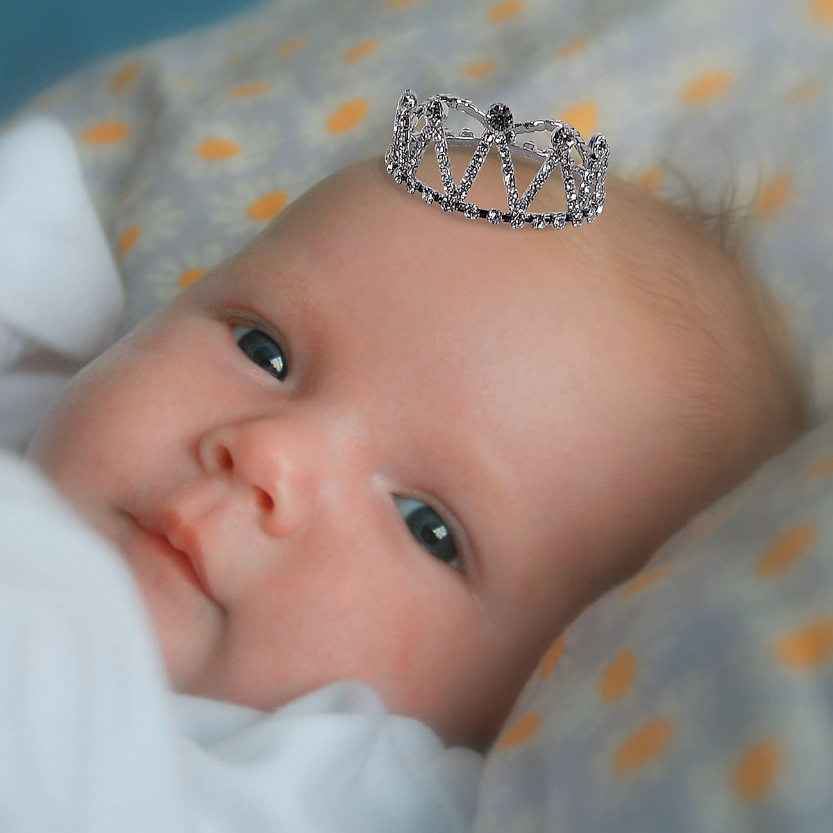 Stephan Baby Girls' Shimmer + Sparkle, Crystal, One Mini Size