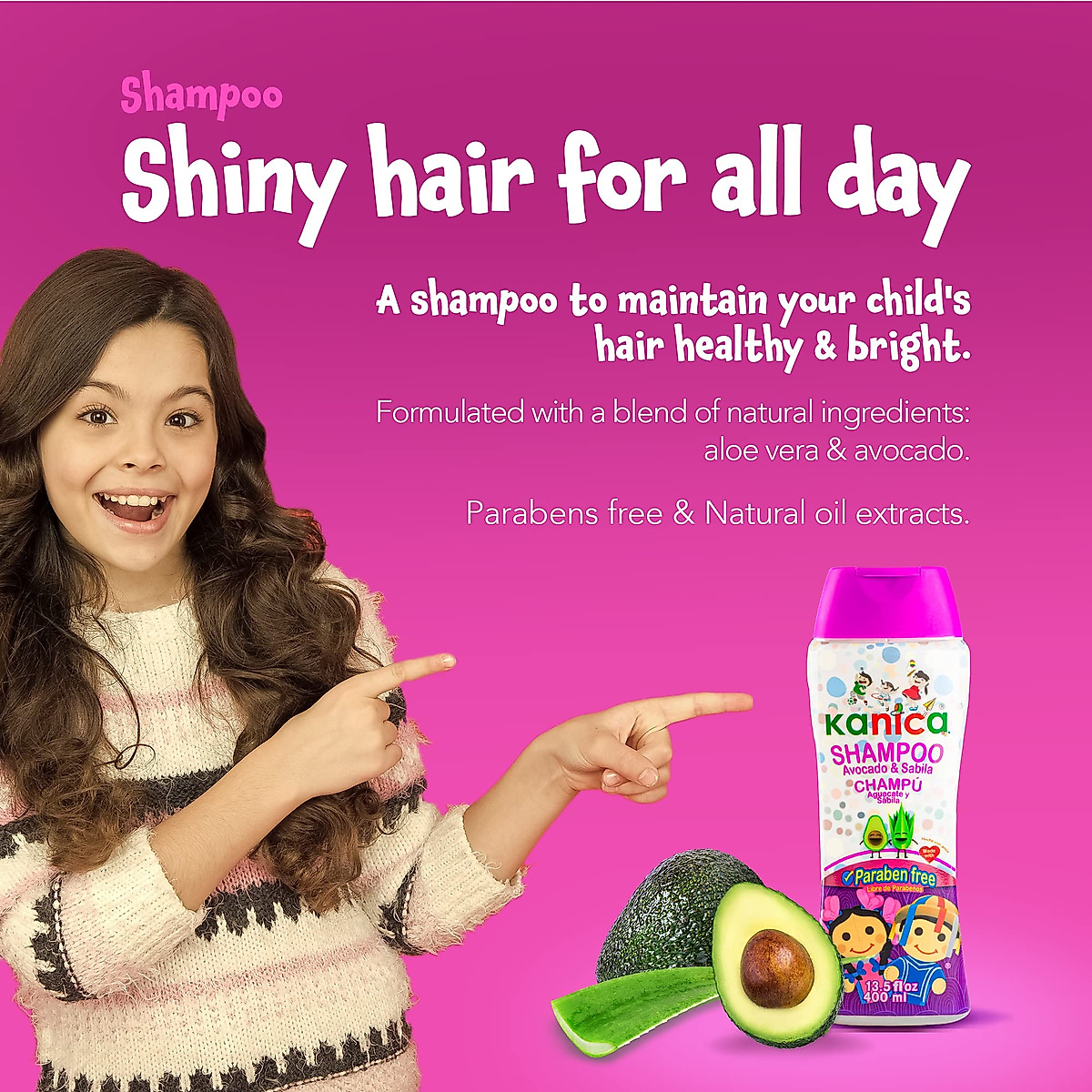 KANICA Shampoo Paraben Free with Aloe Vera and Avocado. Shampoo for Family