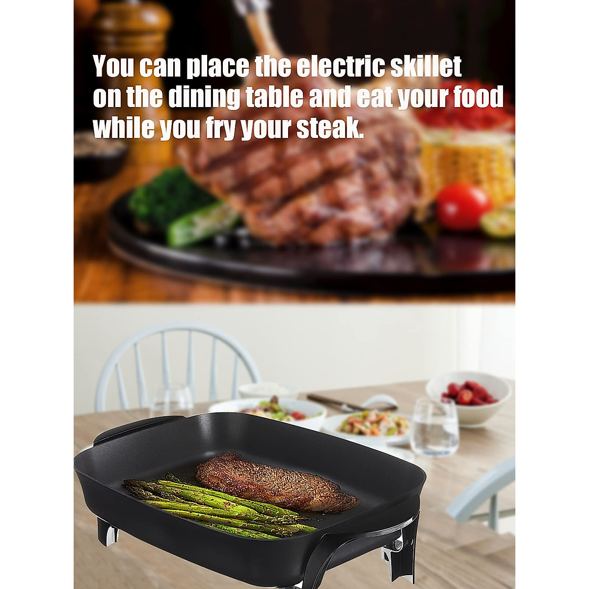 16 inch Nonstick Electric Skillet - Roasts, fries, grills, stews, bakes, and makes one-dish meals.