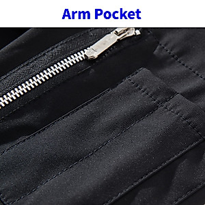 TLZC Men's Lightweight Bomber Jacket Windbreaker Slim Fit Active Coat Outerwear (Black, M)