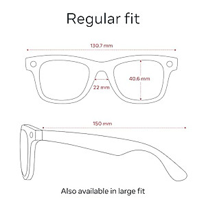 Meta Regular Square Sunglasses, Wayfarer, Matte Black/Polarized Gradient Graphite, Regular (Renewed)
