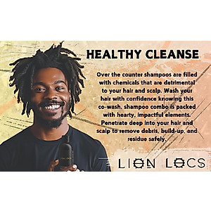Lion Locs Shampoo and Conditioner for Dreads, Sisterlocks, Locks, & Dreadlocks | Lightweight Vegan Co Wash (8oz)