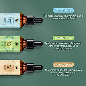 Varolan Beard Oil Conditioner 3 Pack, Beard Oil Kit for Men, Cedarwood, Sandalwood, and Sage for Men Mustaches, Thicker Facial Hair, Softening and Moisturizing, Gifts for Him Man Dad Father Boyfriend