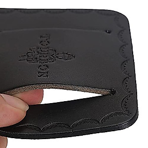 TOURBON Leather Tape Measure Holder for Belt (Pack of 2 Pieces) (Black)