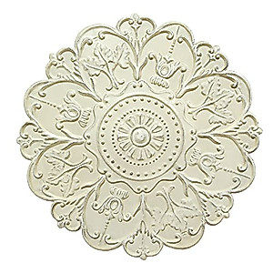 Stratton Home Decor -- Dropship, us home, SUHQX S03354 Stratton Home Decor Shabby White Medallion Wall Decor Shabby Medallion Wall Decor,White, 27.00" x 1.18"
