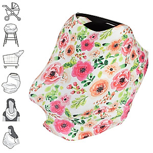 KiddyStar 4 In 1 Fashionable Multi-purpose Infant Nursing Cover, Infinity Scarf & Shawl, Floral