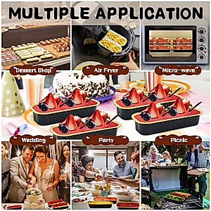 Mini Loaf Pans with Lids, 6.8oz Mini Cake Pans Aluminum Foil Mini Loaf Baking Pans 50Pcs Disposable Long Baking Cups Muffin Tins Brownie Bread Pan Cupcake Liners for Wedding Birthday Party (Black)