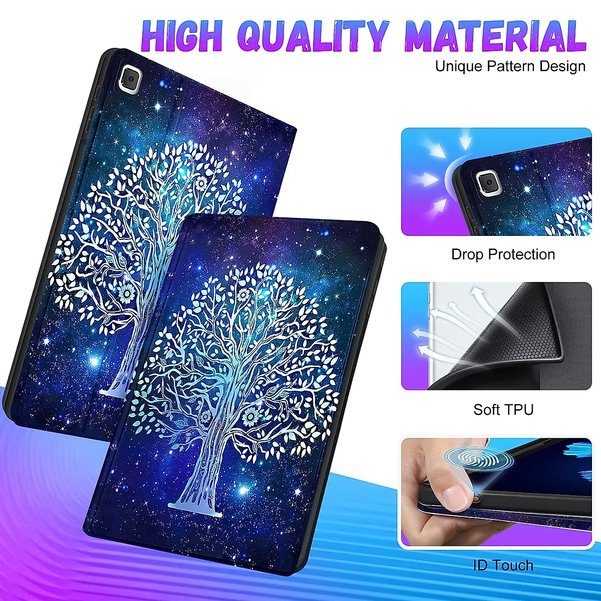 Uppuppy for Samsung Galaxy Tab A7 Lite Case 8.7 Inch for Kids Cute Cool Folio Women Teen Girls Tree Design Tablet Cover for Samsung Tab A7 Lite Case, SM-T220/T225/T227