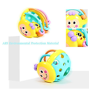 New Kids Educational Toys, Soft Kids Toy Bell Rattles Ball Toy, Infant Toy Plastic Hand Bell, Sensory Toy Fitness Rattle Toys for Girls Boys