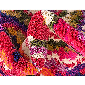 Unique Loom Estrella Collection Colorful, Abstract, Geometric, Gradient, Modern Area Rug, 5 ft x 8 ft, Multi/Pink