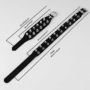 Manfnne Punk Choker Bracelet Spike Collar Neckalce Leather Wristband Cuff Adjustable Goth Jewelry