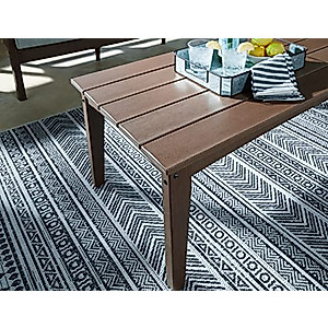 Signature Design by Ashley Emmeline Outdoor HDPE Patio Coffee Table, Brown