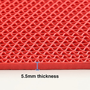 MYOYAY 3' x 16.4' Non-Slip PVC Drainage Floor Mat Commercial Wet Area Floor Mats for Outdoor Indoor Restaurant Kitchen Bar Swimming Pool Splash Matting Water Drain Flooring Mat, Red
