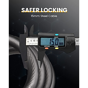 KEYSTP Bike Lock Cable with Combination,High Security 5-Digit Resettable Combination Bicycle Lock Anti-Theft, Scooter Lock with Mounting Bracket for Bikes and Scooters（Black）