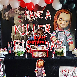 37 PCS Chucky Cupcake Toppers for Horror Movie Theme Party Birthday Party Wedding Baby Shower Anniversary Party Cake Dessert Decorations Supplies Picks