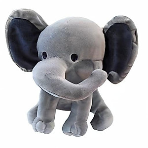 boqopod Stuffed Elephant Animal Plush Toys 9 Inch (Gray)