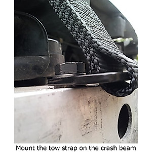 iJDMTOY Sports Red Appearance Racing Style Nylon Tow Strap Universal Fit Compatible with Front or Rear Bumper