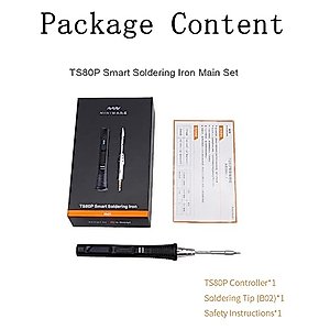 Mini Soldering Iron Kit, TS80P Solder B02 Tip, Heats Up Fast,Original Smart Welding Tool,USB Programmable, with STM32 Chip, 36W Portable DIY Welder Electric Tools,OLED Display,Auto Sleep Mode