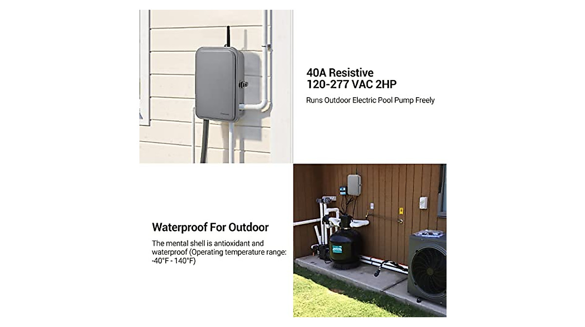 DEWENWILS Outdoor Wi-Fi Pool Pump Timer - Smart Control & Energy Save