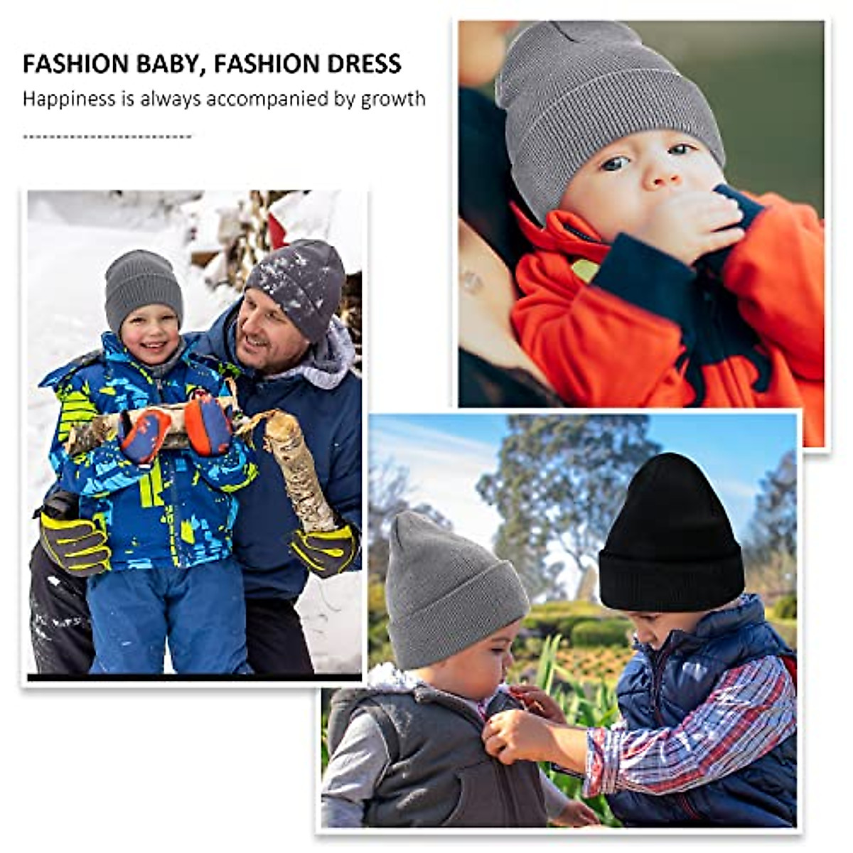 Kids Winter Beanies Soft Warm Knitted Baby Hats Caps Cute Cozy Chunky Winter Infant Toddler Beanies for Boys Girls