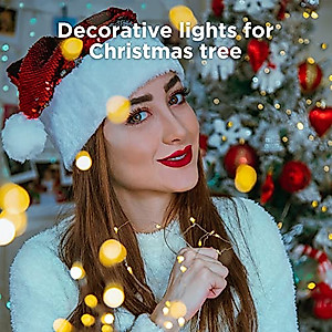 buways Fairy Lights,2-Pack Battery Operated Waterproof Warm White 50 LED Fairy String Lights,16.4ft Copper Wire Light with Remote Control for Christmas Parties,Garden and Home Decoration