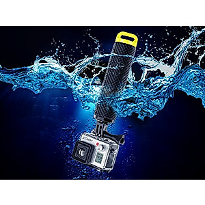 MiPremium Waterproof Floating Hand Grip Compatible with GoPro Cameras Hero 11 10 9 8 7 6 5 4 3 Session Black Silver Handler Plus Handle Mount Accessories for Water Sport and Action Cameras (Yellow)