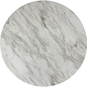 New Classic Furniture Celeste 5-Piece Faux Marble Round Counter Set with 1 Table and 4 Chairs, 42-Inch, Black