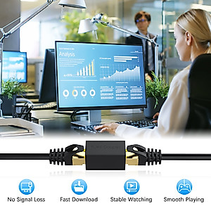 JODROAD RJ45 Coupler, Ethernet Extender Adapter, Ethernet Coupler, Cat7 Cat6 Cat5e Cat5 Inline Coupler, Ethernet Connector Female to Female (5Pack, Black)