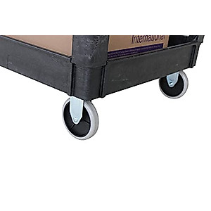 MaxWorks 80857 500-lb Utility Service PP Cart With Two Trays and Wheels 46 inch x 25.5 inch x 33.5 inch Overall Dimensions